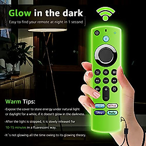 (3 Pack) Wevove Fire Stick Remote Cover for Alexa Voice Remote 3rd Gen, Replacement Case for Fire TV Stick 4K/Max Streaming Device (Glow Green&Sky Blue&Orange)