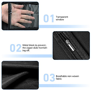 Garment Bags for Hanging Clothes, Suit Bags for Closet Storage and Travel, Suit Cover Bags with Zipper for Coats, Jackets, Shirts (Black, L 40" x 6 Pack)