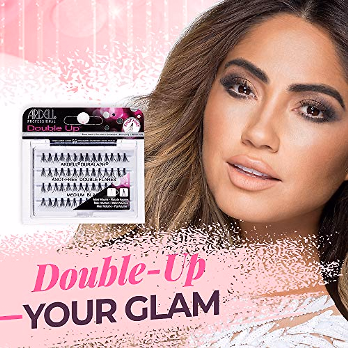 Ardell False Eyelashes Double Up Individuals Knot-Free Medium Black 4 Pack