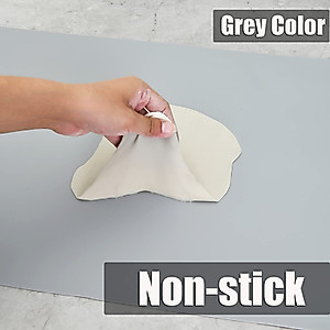 Thick Silicone Counter Mat Large Set of 2, Heat Resistant Mat for Kitchen Table/Countertop Protector/Non Stick Pastry Baking Mat Placemats, Silicone Mat for Crafts Kids (20×28, Gray)