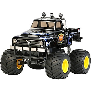 Tamiya TAM58547 The Midnight Pumpkin, Black Edition 1/12 Monster Truck Kit, Brown