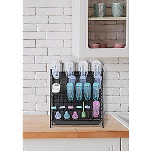 IneVibe Drying Rack for Lab Glassware and Bottles - Laboratory Draining Dryer Stand for Countertop, Space Saving Steel Wire Frame - Station for Baby Feeding Bottle