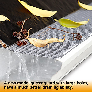 Powrocket Gutter Guard,4" 5" Leaf Protection Gutter Cover,30 Count Stainless Steel Mesh Gutter Covers,Prevents Roof Clogged Downspouts,Easy to DIY,Total Covers 96 Feet White