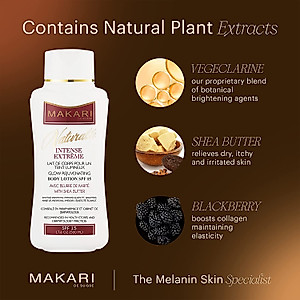 Makari Naturalle Intense Extreme Body Lotion SPF15 (17.6 oz) | Toning Body Lotion for Dry to Normal Skin Types | Brightens Complexion and Helps Fade Marks | Soothes and Conditions with Shea Butter