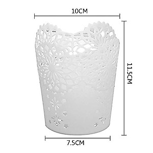 Storage Holder Pen Container Large Capacity Space-Saving Plastic Hollow Design Wastebasket for Desktop