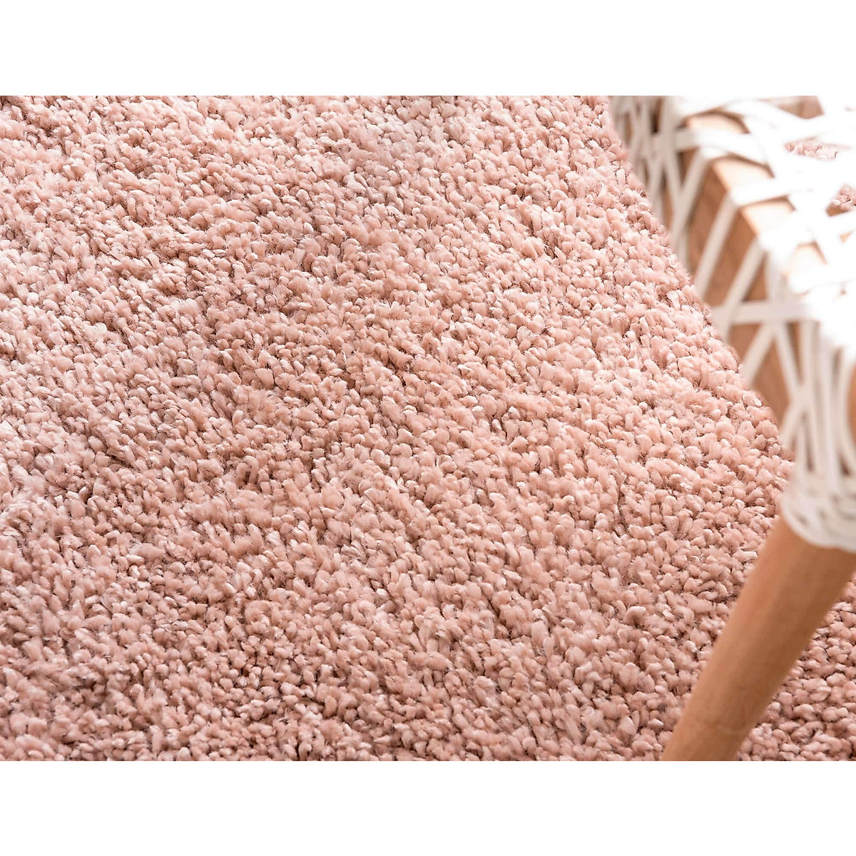 Unique Loom Davos Shag Collection Area Rug - Solid (3' 3" x 5' 3" Rectangle, Dusty Rose)