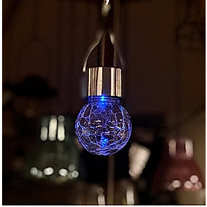 Set of 4 Solar Color Hanging Umbrella / Tree Metal Glass Lights