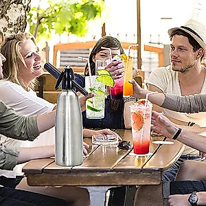 Soda Siphon 1L Sparkling Water Maker,Aluminum Portable Seltzer Water Maker Carbonated Water Machine,Siphon Bottle Kit for Home Bar Juice,Tea and Cocktail Drinks Uses 8g C02 cartridges (Not Included)