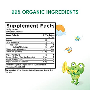 Hyland's Naturals Baby Cough & Immune with Agave, Elderberry & Pomegranate - Soothes Cough and Cold, & Supports Immunity - Daytime - 2 Fl. Oz.