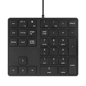 Merdia Numeric Keypads Wired Numpad 34 Keys External Mini Slim Keyboard Magic Force for Financial Cashier Securities-Black| Laptop Accessories | Num Pad | Number keypad for Laptop | Work Keyboard