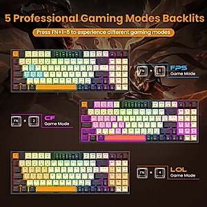 Redragon Mechanical Gaming Keyboard, Wired Mechanical Keyboard with RGB Backlit, 94 Keys, Programmable Macro Editing, Numeric Pad, Red Switches, Compact Keyboard Mechanical for Pc Mac Ipad, K636CLO