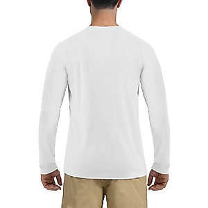 Boladeci Rash Guard for Men SPF Shirts Long Sleeve Lightweight UPF 50+ Sun Protection Swim Shirts Quick Dry UV Surf Water Running Fishing Tee T-Shirts White