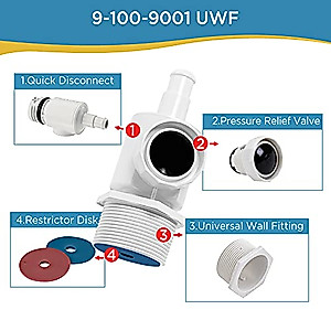 Makhoon 9-100-9001 UWF Connector Assembly Compatible with Polaris Zodiac 380, 280, 180 Pool Cleaner Replacement Universal Wall Fitting Connector Assembly Part (1)