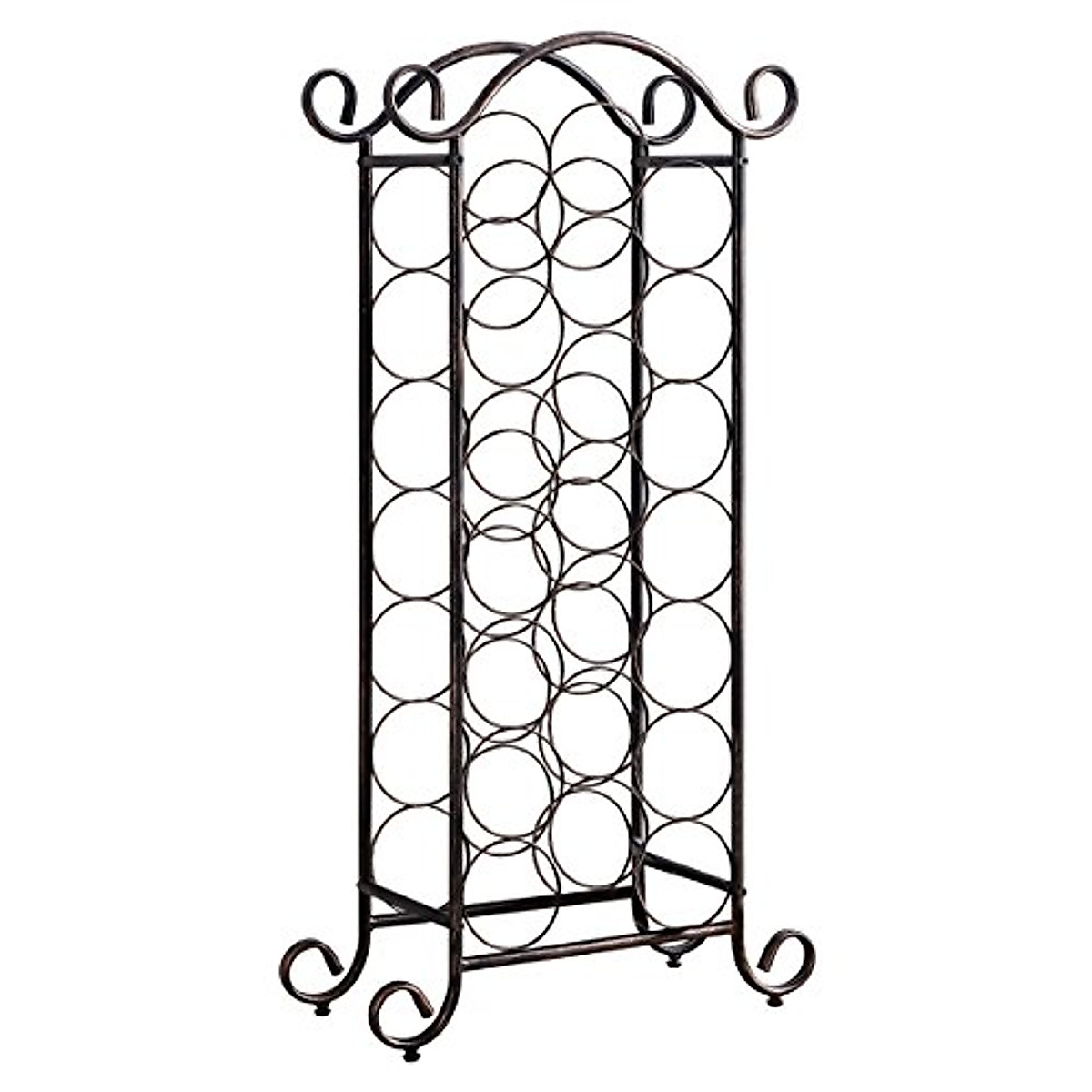 Kings Brand Furniture - Brushed Copper Floor Freestanding Metal Wine Rack, Wine Bottle Holder Stands - Holds up to 21 Bottles