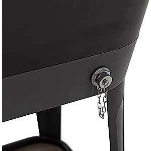 Sunjoy 80 Qt Rolling Cooler Cart Ice Chest, Patio Portable Party Mobile Cold Drink Bar Trolley, Quart, Silver