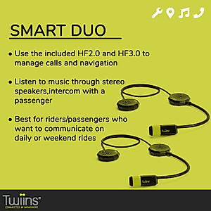Twiins HF Smart Duo Bluetooth Motorcycle Helmet Communication Headset (HF2/HF3)