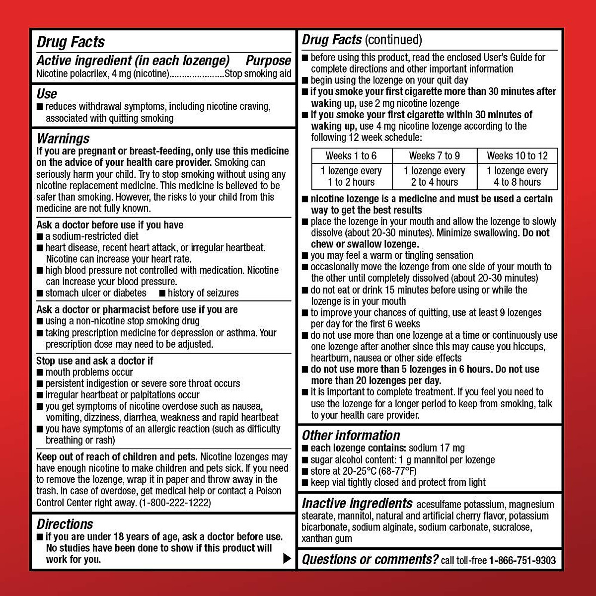 Amazon Basic Care Nicotine Lozenge 4 mg, Stop Smoking Aid, Cherry Flavor, 72 Count, 24 Count (Pack of 3)