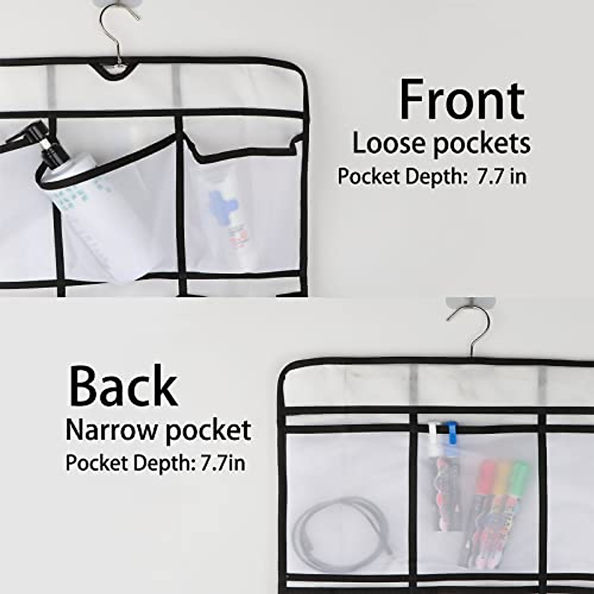 Zimso 30 Pockets Dual Sided Hanging Shoe Rack Hanging Shoe Shelves, Baby Shoe Hanger Organizer for Closet 43.9 x 43.9 in (White)