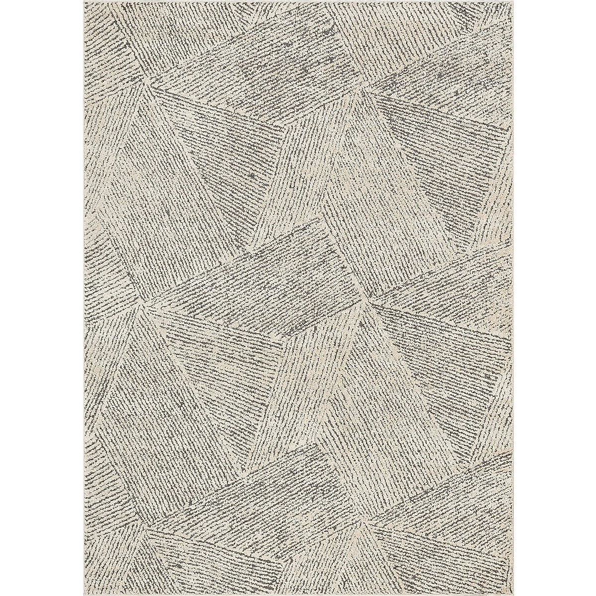 Well Woven Ezio Beige Tribal Geometric Distressed High-Lo Pile Area Rug 8x10 (7'10" x 10'6")