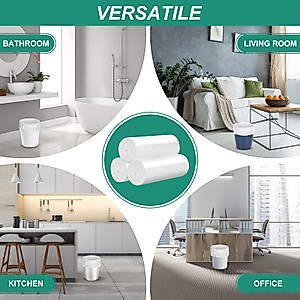 4 Gallon Small Trash Bags, Magesh 4 Gallon Trash Bag Strong, Leakage-Free, Small Garbage Bags 4 Gallon Unscented Thick for Bathroom, Office, Kitchen Small Trash Can, 15L, 105 Bags, Clear