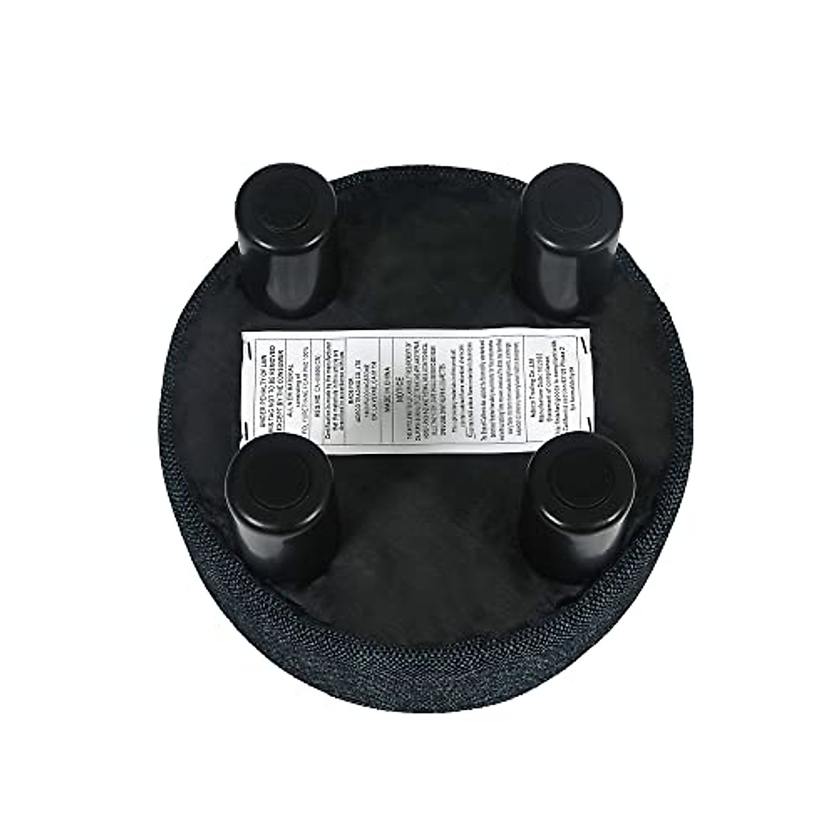 Joveco Foot Stool Small Round Ottoman, Linen Fabric Footrest with Non-Skid Plastic Legs, Pet Step Stool Padded Foot Rest for Couch Desk Chair Office Living Room Dogs (Blue-Black)