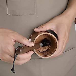 TQEONKL Coffee Grinder Brush,Natural Bristle Coffee Grinder Brush,espresso machine cleaning brush,Espresso Maker Cleaner Tool with Wooden Handle for Bean Grain Coffee Tool Barista Home Kitchen