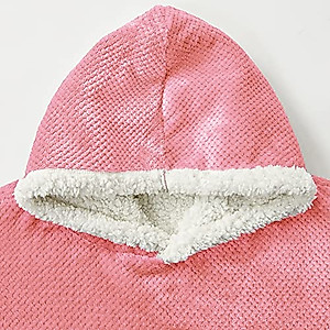 BEDELITE Wearable Blanket Hoodie, Oversized Cozy Warm Sherpa Hooded Blanket Adult, Long Sweatshirt Blanket for Women Men Teen