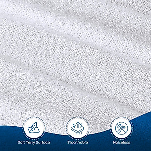Utopia Bedding Premium Waterproof Terry Mattress Protector Twin 200 GSM, Mattress Cover, Breathable, Fitted Style with Stretchable Pockets (White)
