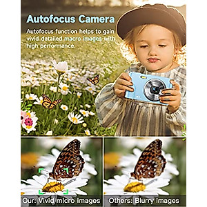 Digital Camera, Zostuic 48MP Autofocus Kids Camera with 32GB Card 1080P Video Camera with 16X Zoom, Compact Portable Small Cameras Christmas Birthday Gift for Children Kids Teens Girls Boys(Sky Blue)