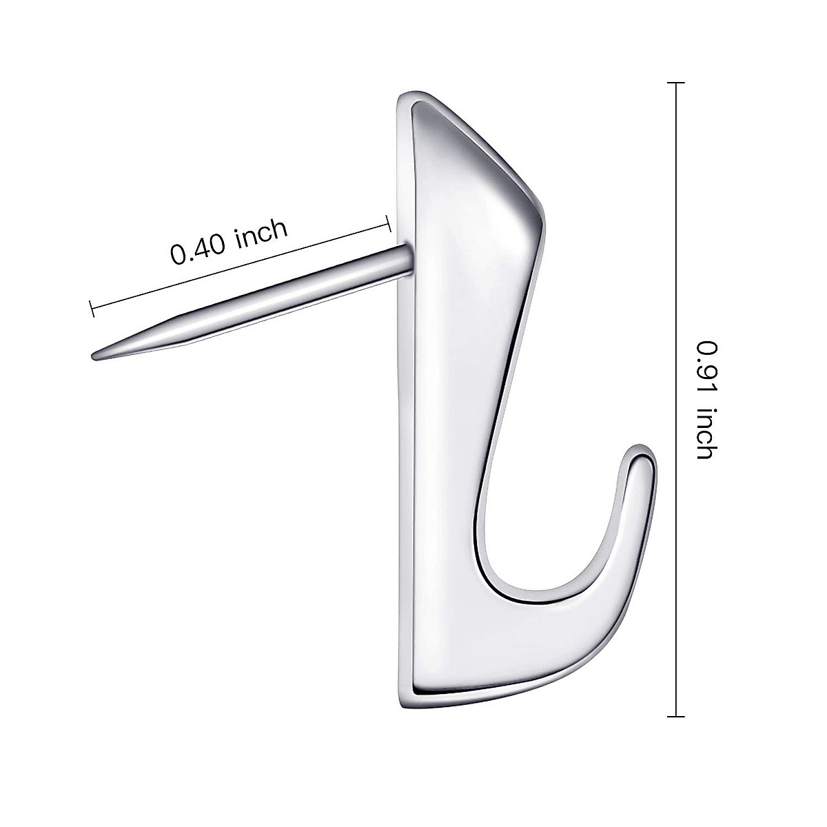 30 Pieces 20 Lbs Pin Hooks Push Pin Hangers Metal Push Pin Hooks Picture Hanging Nails for Home Office Wooden or Fabric Wall, 30 Pcs