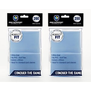 Pro Support 400 Premium Ultra Clear Standard Size Card Sleeves. Perfect for Double-sleeving and Compatible with Pokemon Cards and Magic The Gathering