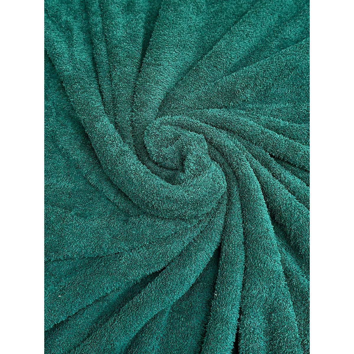 Plush Organic Terry Cloth Knit Fabric: Ideal for Sweaters, Bathrobes, and More - 60-Inch Width - 1 Yard of French Terry Cloth by The Yard (Hunter Green)