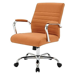 OSP Home Furnishings Adjustable Mid-Back Home Office Chair, Orange