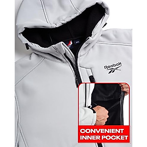 Reebok Men's Jacket - Weather Resistant Fleece Lined Softshell Jacket Coat - Lightweight Casual Coat for Men (M-XXL), Size Medium, Pure Grey
