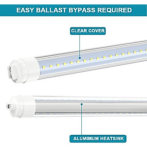 JESLED 360 Degree T8 T10 T12 5ft 36w R17D/HO Base, led Outdoor Tubes for Double Sided Signs 6000K Cool White Clear Cover (4-Pack)