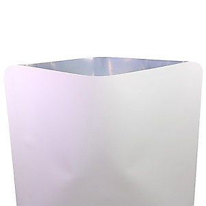 Pack of 100 Bottom Filled Aluminum Mylar Food Coffee Tea Square Packaging Bags (5.9" x 5.9", Matte White)