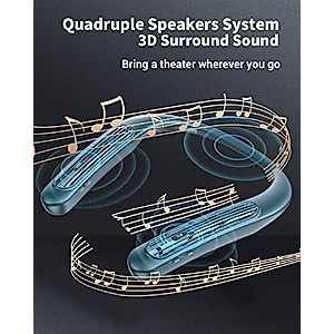 Neckband Bluetooth Speakers，BBH-939 Portable Bluetooth Speakers Wireless Wearable Speaker CVC 8.0 Noise Cancelling 3D Surround Sound Personal Sport Speaker with Mic for Home&Outdoor(Blue 2023)