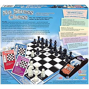 No Stress Chess by Winning Moves Games USA, Celebrating 20 Years as the Chess Teaching Game Using Innovative Action Cards, for 2 Players, Ages 7+ (1091)