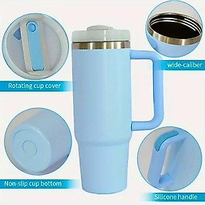 UnowYi 40 oz Tumbler With Handle and Straw Lid, Stainless Steel Vacuum Insulated Tumbler, Travel Mug Straw Covers Cup for Water, Iced Tea or Coffee, Smoothie, Gifts for Women Men