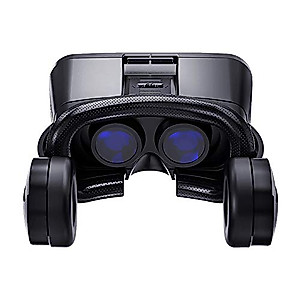 VR Glasses - Virtual Reality 3D Glasses Come with headphonesVr Headset Virtual Reality Gear vr Roller Coaster Daydream viewmaster vr Box vr Goggles (Color : Black)