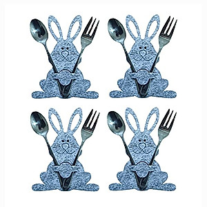 4Pcs Easter Cutlery Bag Set Festive Party Cutlery Decoration Bag Cutlery Decoration XR7