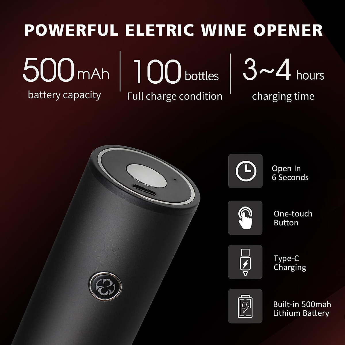 Ludkim Electric Wine Opener Set, All-in-One Wine Gift Set With Electric Aerator Dispenser, Automatic Electric Corkscrew, Automatic Saver Vaccum Pump, Foil Cutter and Gift Box