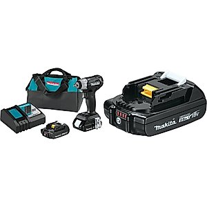 Makita XWT12RB 18V LXT Lithium-Ion Sub-Compact Brushless Cordless 3/8" Sq. Drive Impact Wrench Kit (2.0Ah) with additional BL1820B 18V LXT Lithium-Ion Compact 2.0Ah Battery