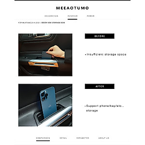 Door Side Storage Box Interior Accessories for Ford Mustang 2015-2024