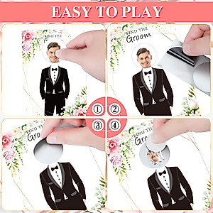 Humyoun 100 Pcs Bridal Shower Games Scratch off Bridal Shower Game Find the Bride Groom Wedding Games Floral Theme Funny Bachelor Party Games Ideas for Guests, 100 Cards, 100 Stickers, No Photos