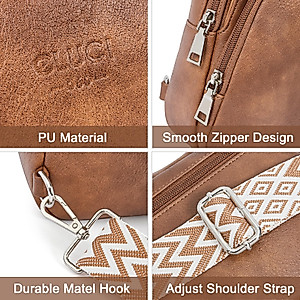 CLUCI Crossbody Bags for Women - Small Sling Bags, Leather Backpack for Travel, Cycling - Brown