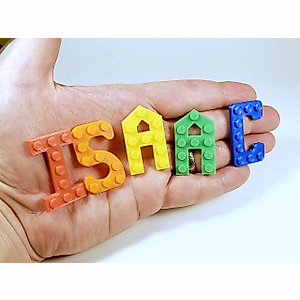 Custom Block Celebration Cake Topper Set Happy Birthday Sign, Name & Numbers Lego Compatible (1 Number / 5 Letters or Less)