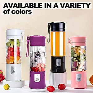 Portable Blender, USB Travel Juice Cup Baby Food Mixing Juicer Machince with Updated 6 Blades with Powerful Motor 4000mAh Rechargeable Battery,13Oz Bottle(black)