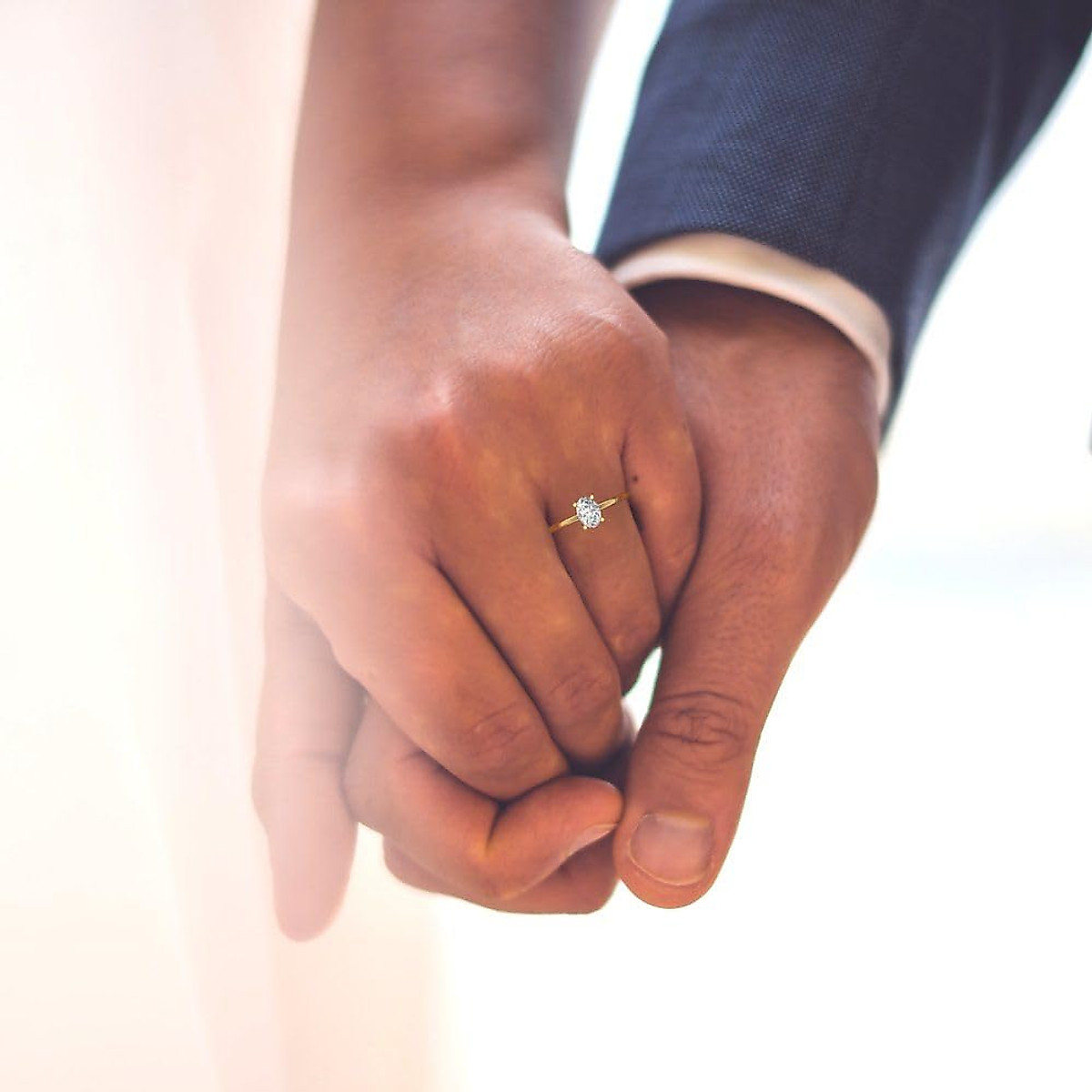 Clara Pucci 1.0 ct Oval Cut Solitaire Genuine Moissanite Wedding Bridal Designer Anniversary Engagement Ring in 14k Yellow Gold for Women