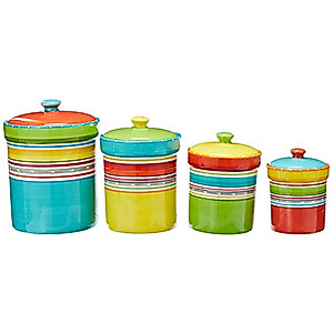 Certified International 4 Piece Mariachi Canister Set, Multicolor